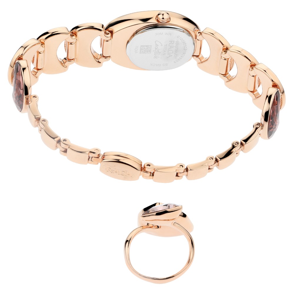 Buy Online Titan Quartz Analog Rose Gold Dial Metal Strap Watch for ...