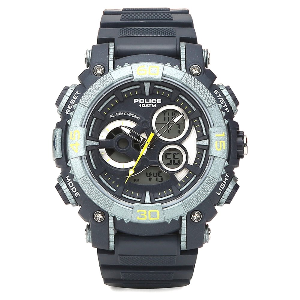 Buy Online Police Quartz Chronograph Blue Dial Silicone Strap Watch for ...