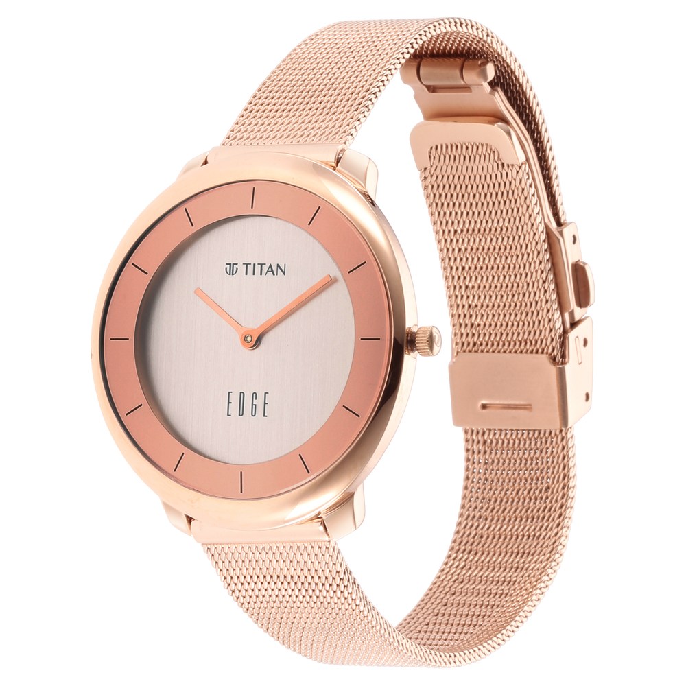 Buy Online Titan Edge Rose Gold Dial Analog Stainless Steel Strap watch ...