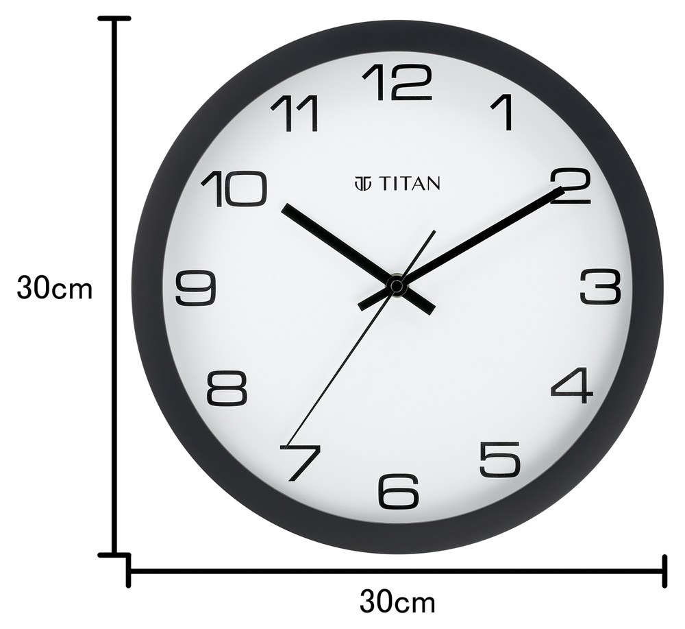 Buy Online Titan Tranquil Modern 30cm White Wall Clock with Silent ...