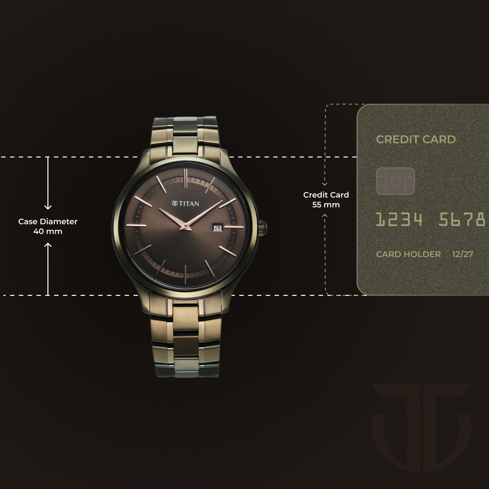 Buy Online Titan Clasique Slim Quartz Analog with Date Brown Dial With ...