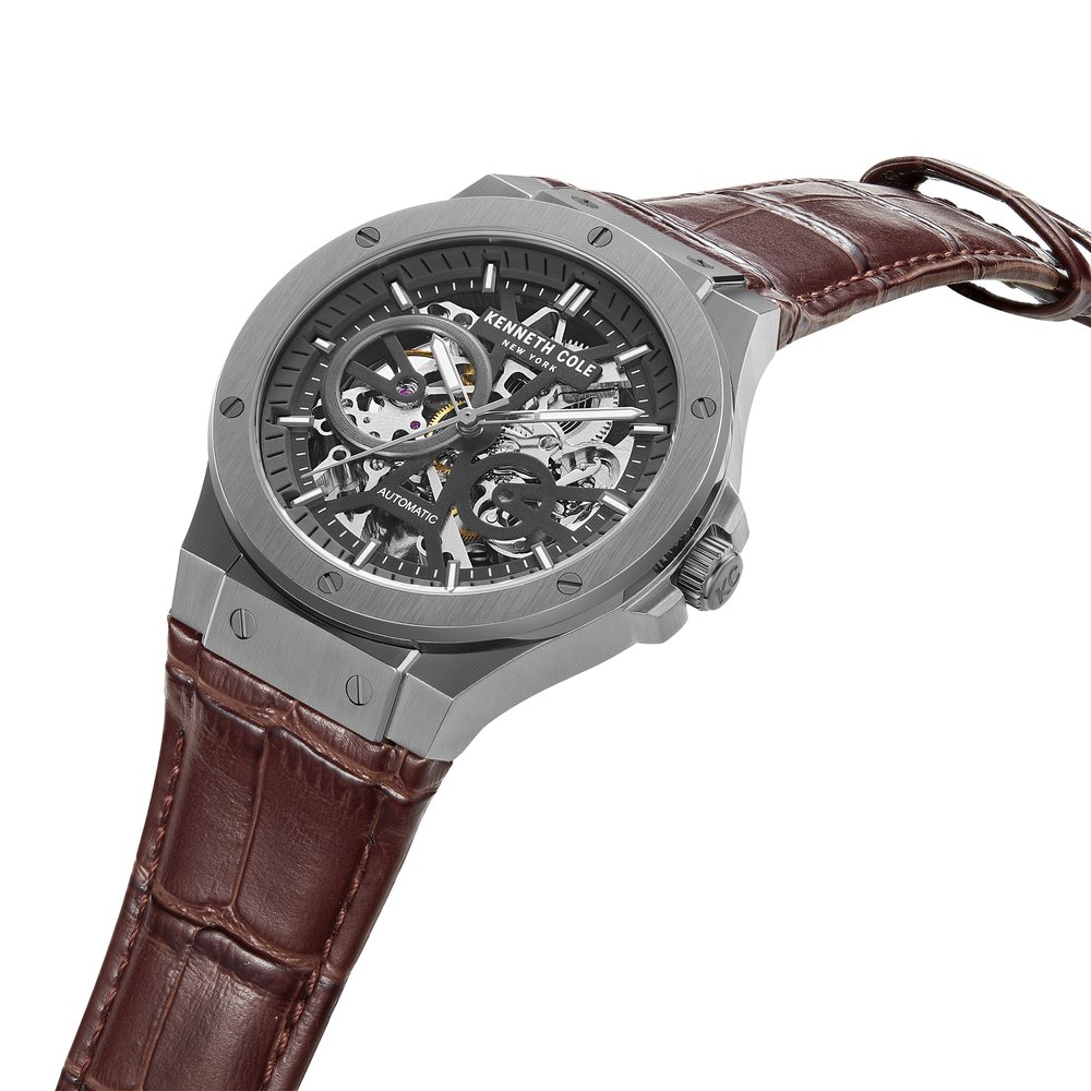 Buy Online Kenneth Cole Automatic Grey Dial Stainless Steel Strap Watch ...