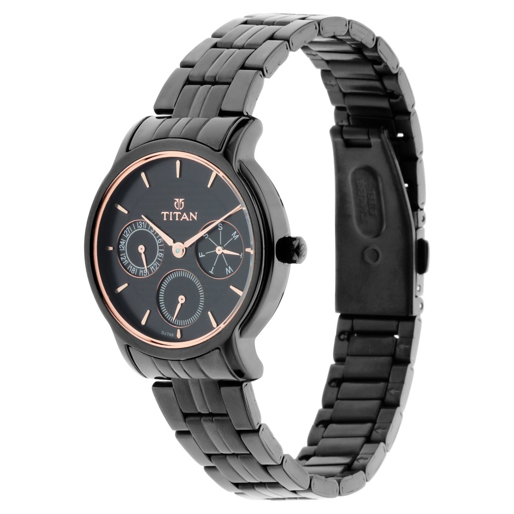 Buy Online Titan Workwear Black Dial Women Watch With Stainless Steel ...