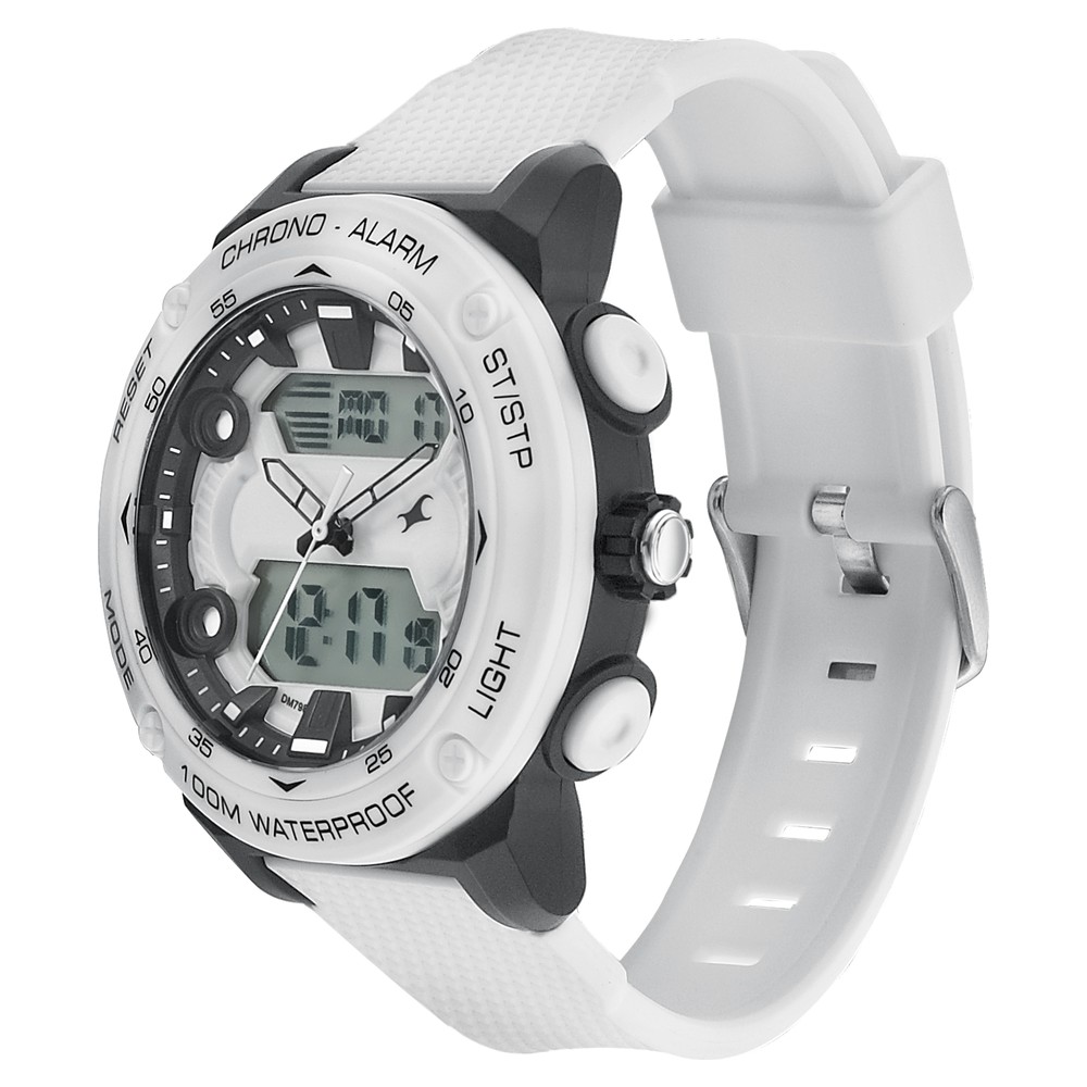Buy Online Fastrack Streetwear White Dial with White Colour Strap Watch ...