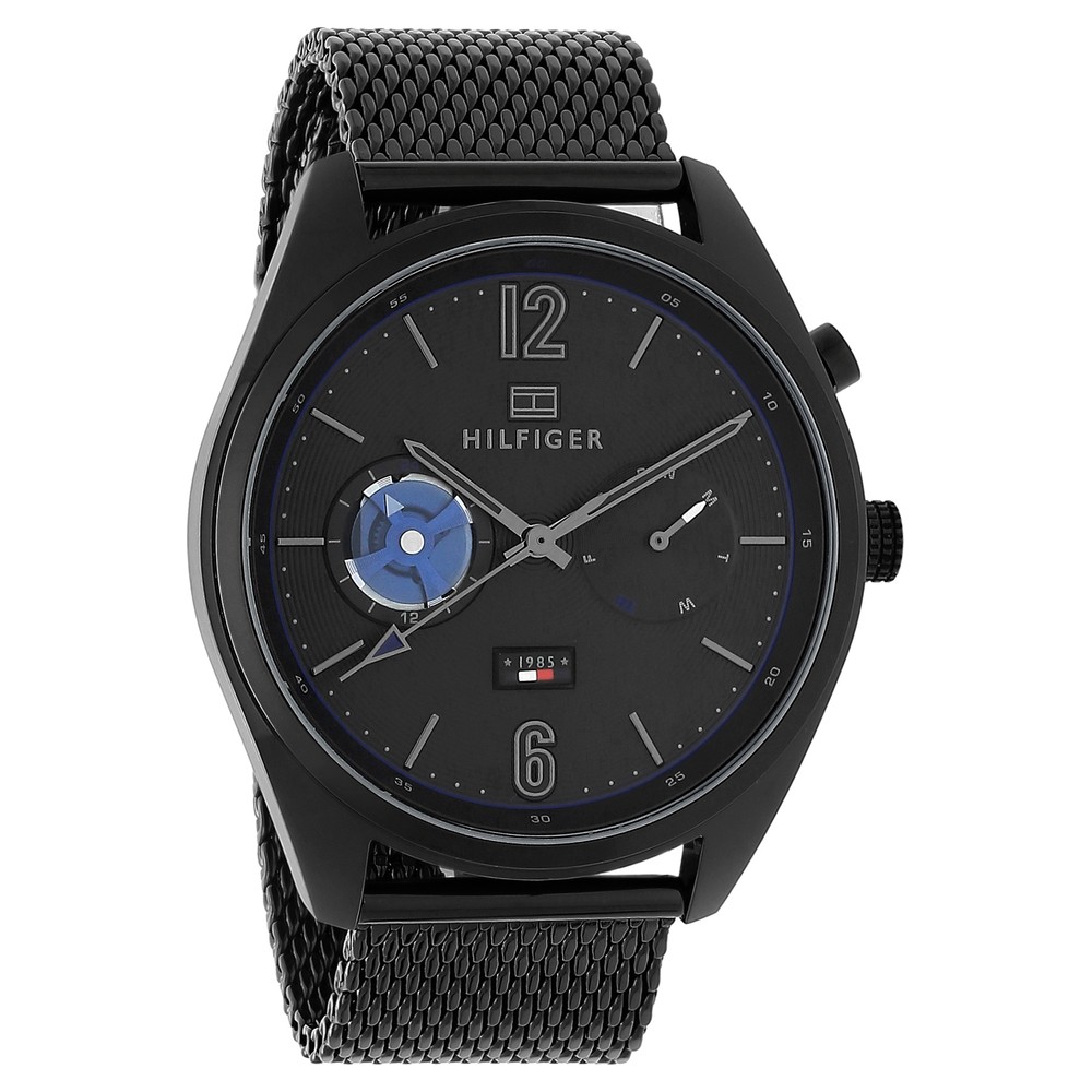Buy Online Tommy Hilfiger Quartz Analog Black Dial Metal Strap Watch ...