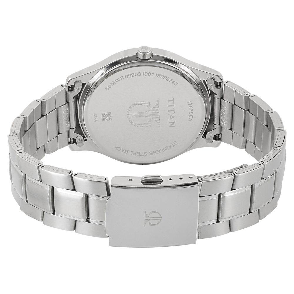 Buy Online Titan Workwear Brown Dial Analog with Day and Date Stainless ...