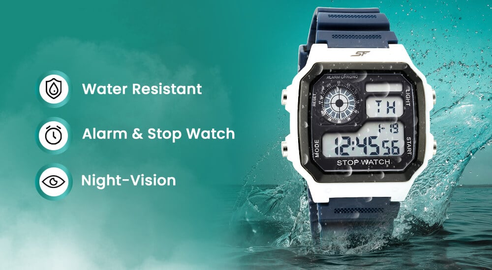 Buy Online SF Hexa Digital Dial Unisex Watch With Polyurethane Strap ...