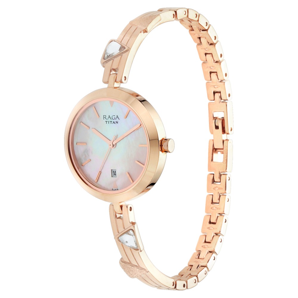 Buy Online Titan Raga Viva Mother of Pearl Dial Women Watch With Metal ...