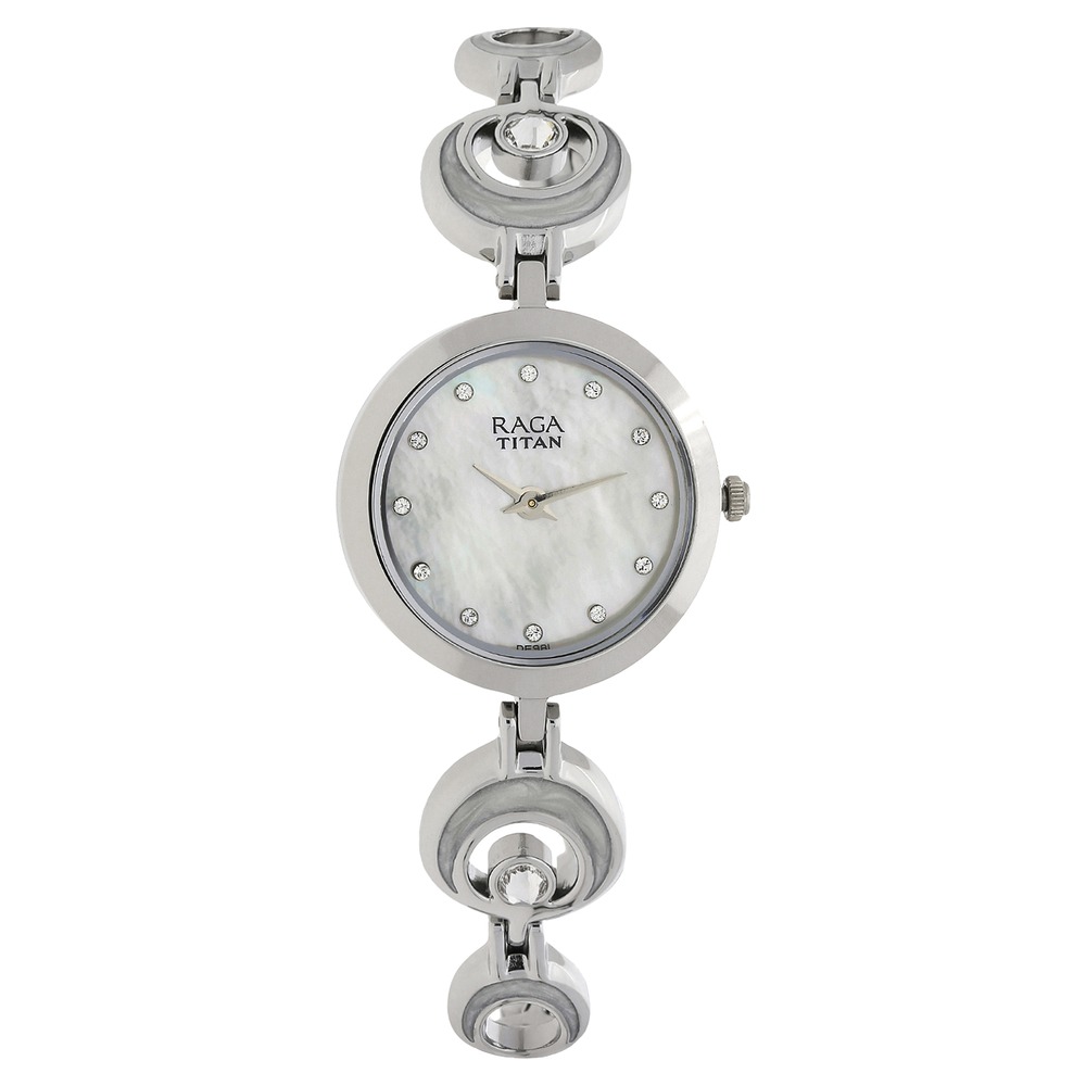 Buy Online Titan Raga Moonlight Mother of Pearl Dial Women Watch With ...