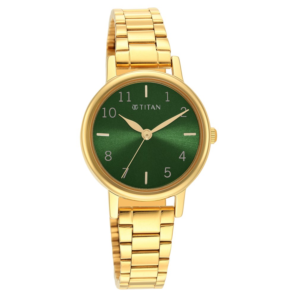 Buy Online Titan Karishma Green Dial Analog Stainless Steel Strap watch ...