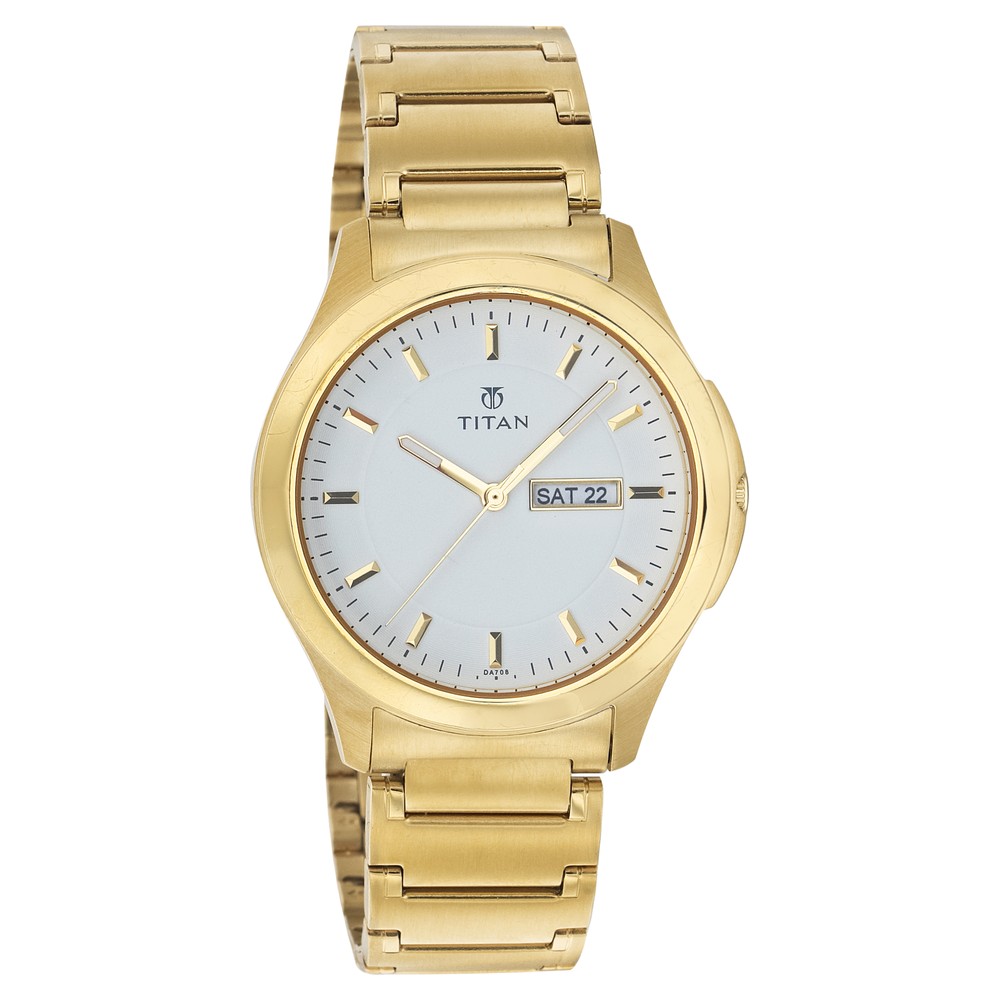 Buy Online Titan White Dial Analog with Day and Date Quartz Stainless ...