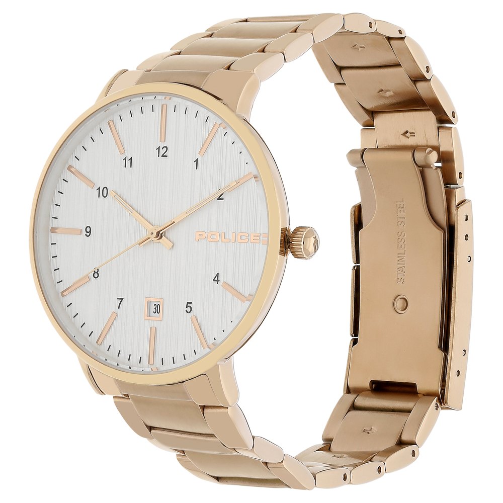 Buy Online Police Quartz Analog with Date White Dial Stainless Steel ...