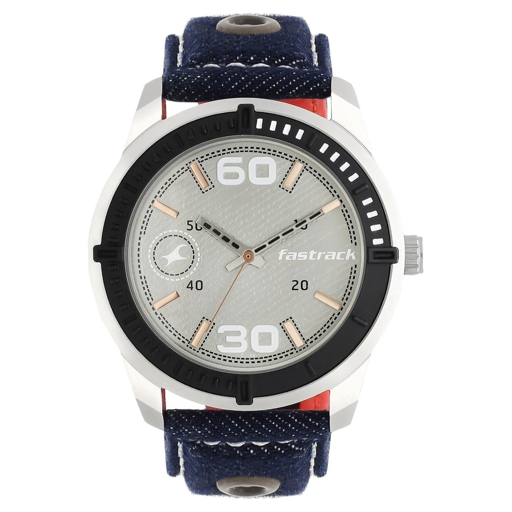 Buy Online Fastrack Denim Quartz Analog Grey Dial Denim Strap Watch for ...