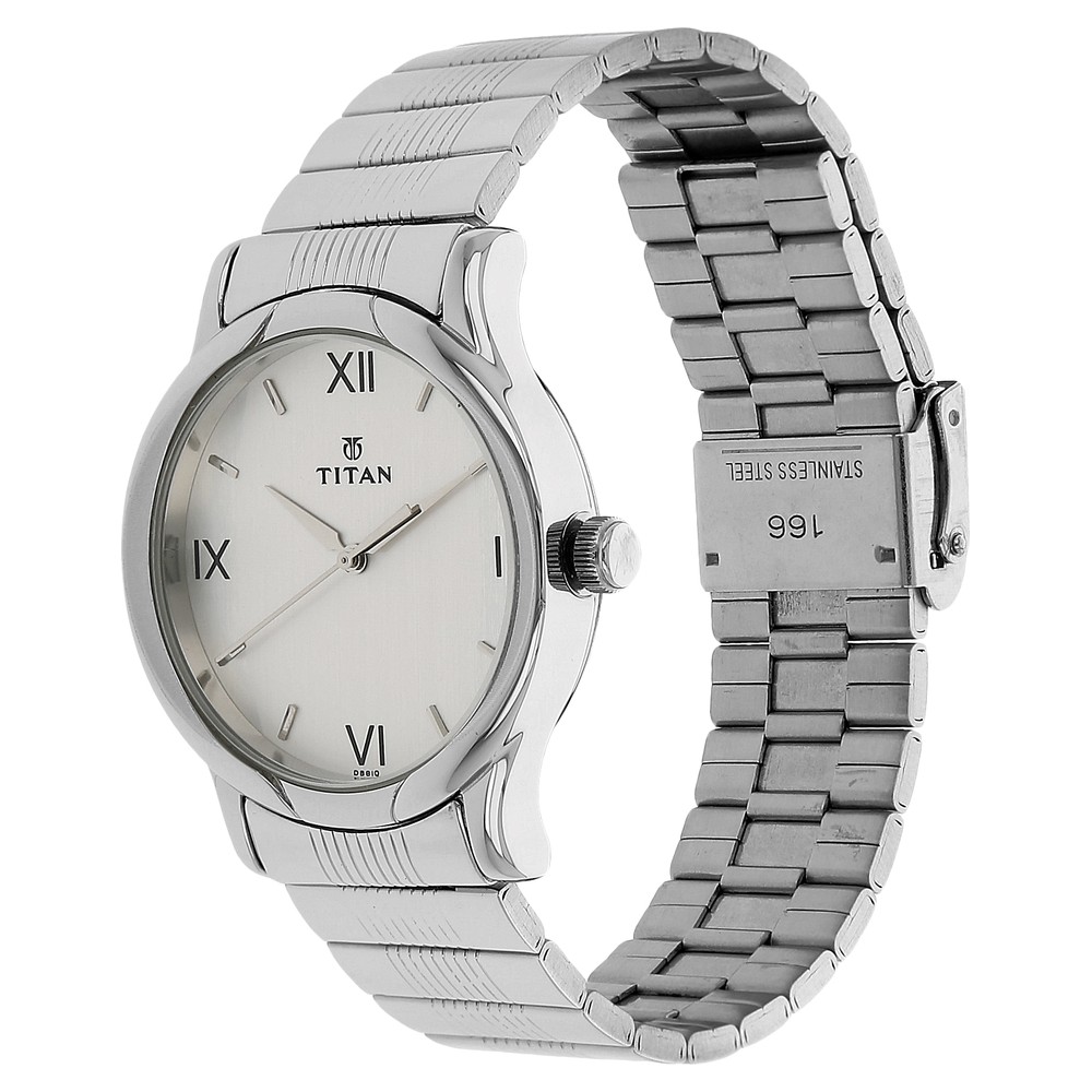 Buy Online Titan Analog Silver Dial Quartz Stainless Steel Strap watch ...
