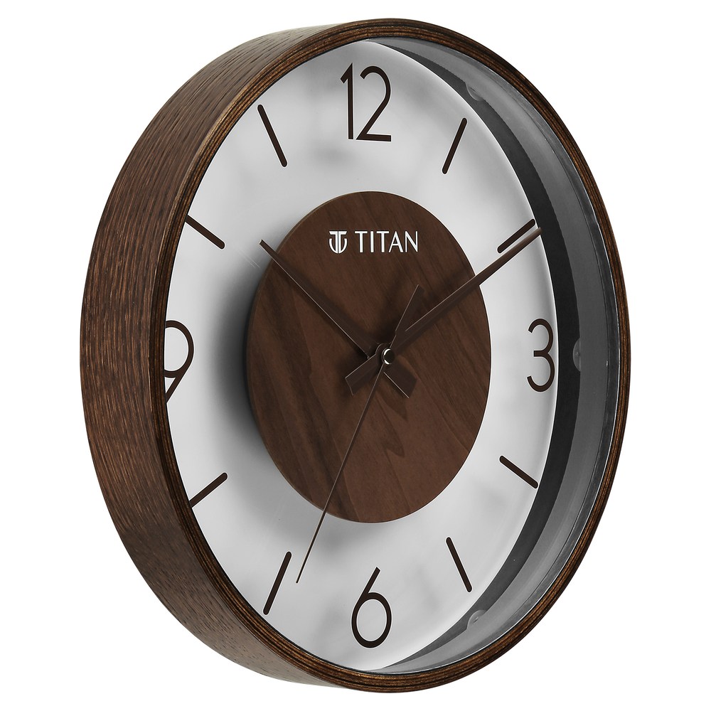 Buy Online Titan Glass-Wood Fusion Wall Clock - w0089wa01 | Titan