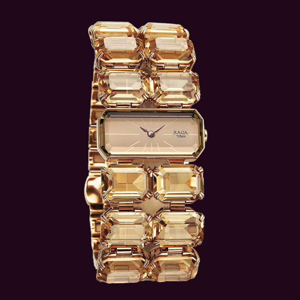 Buy Online Titan Raga Cocktails Quartz Analog Brown Dial Metal Strap ...