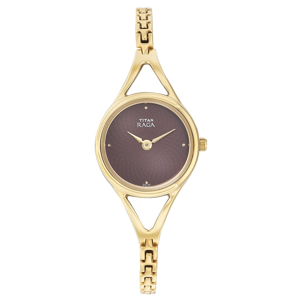 Buy Online Titan Quartz Analog Pink Dial Metal Strap Watch for Women ...