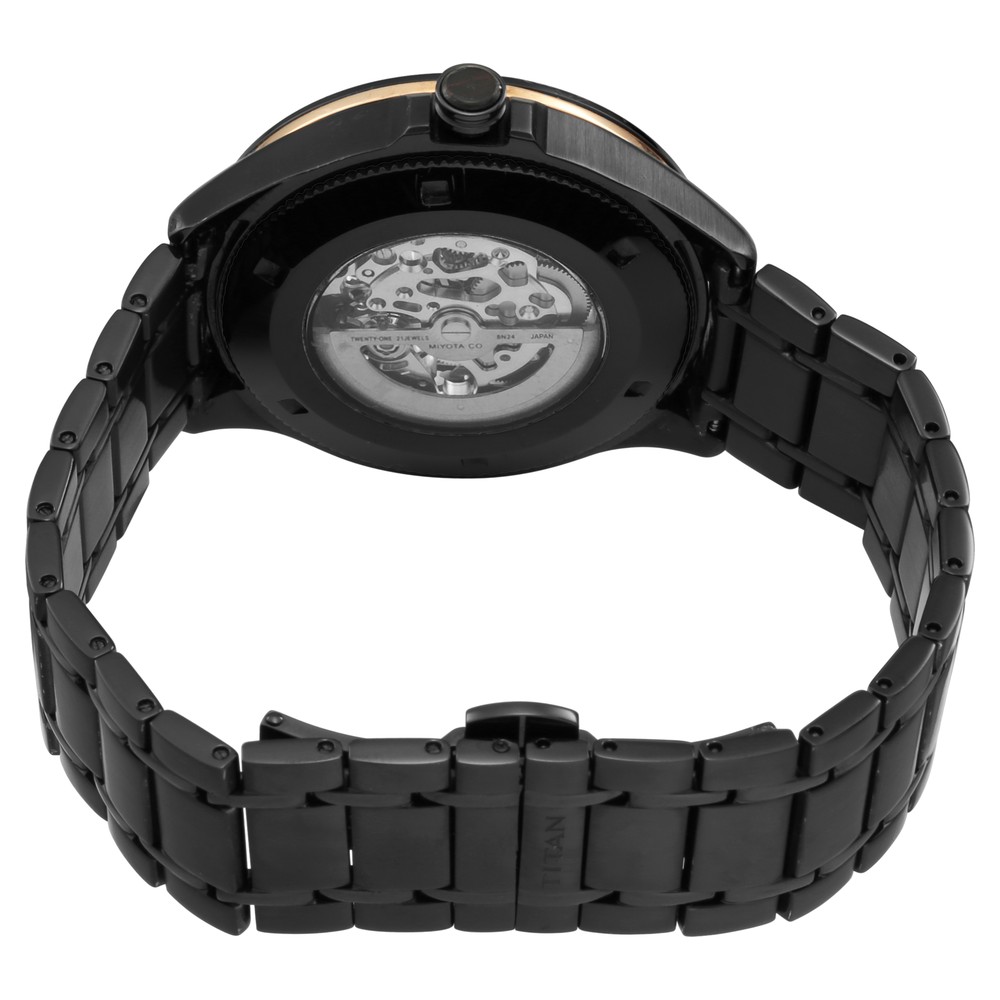 Buy Online Titan Grandmaster Black Dial Automatic Metal Strap Watch for ...