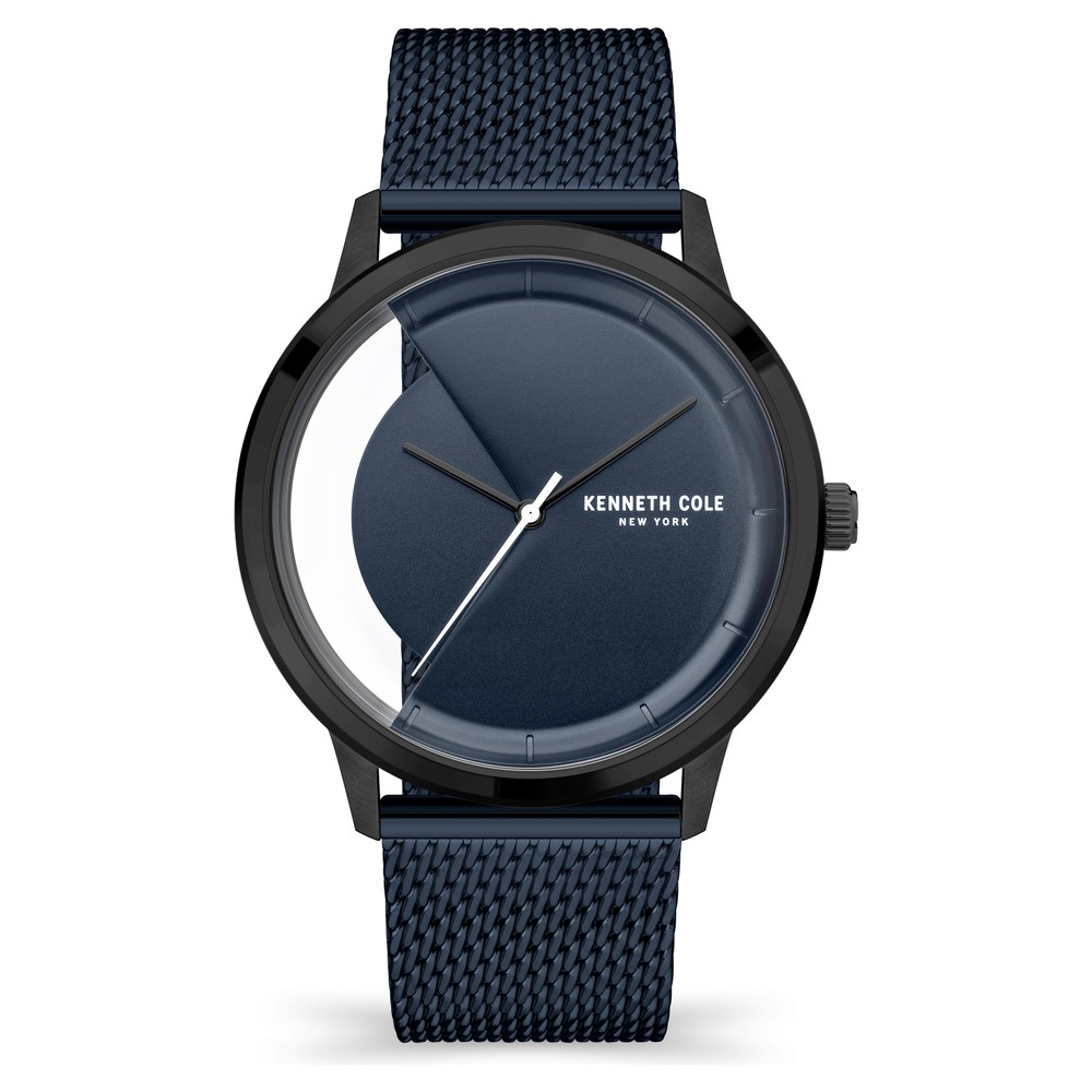 Buy Online Kenneth Cole Quartz Analog Blue Dial Stainless Steel Strap ...