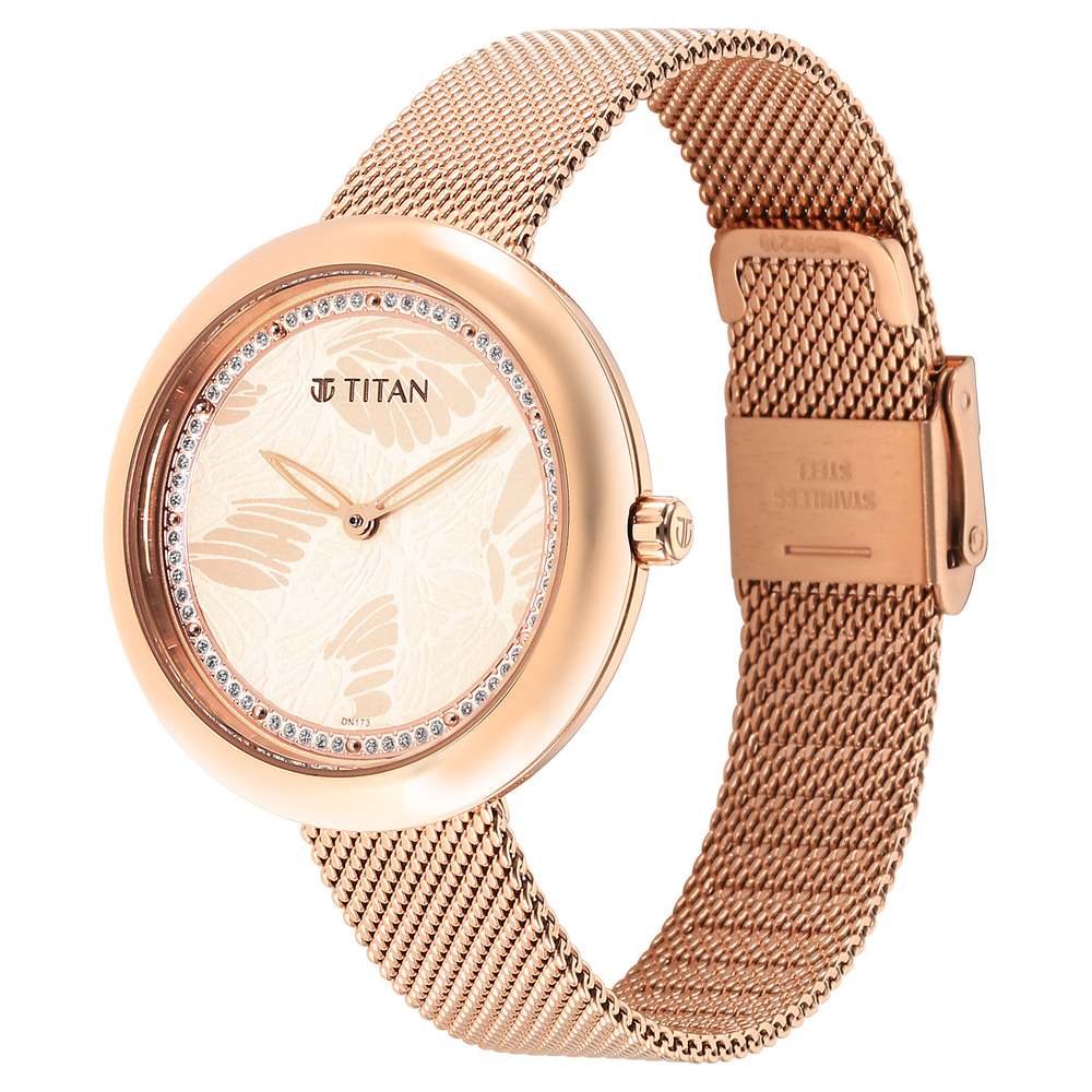 Buy Online Glitz Rose Gold Dial Stainless Steel Strap Watch for Women ...