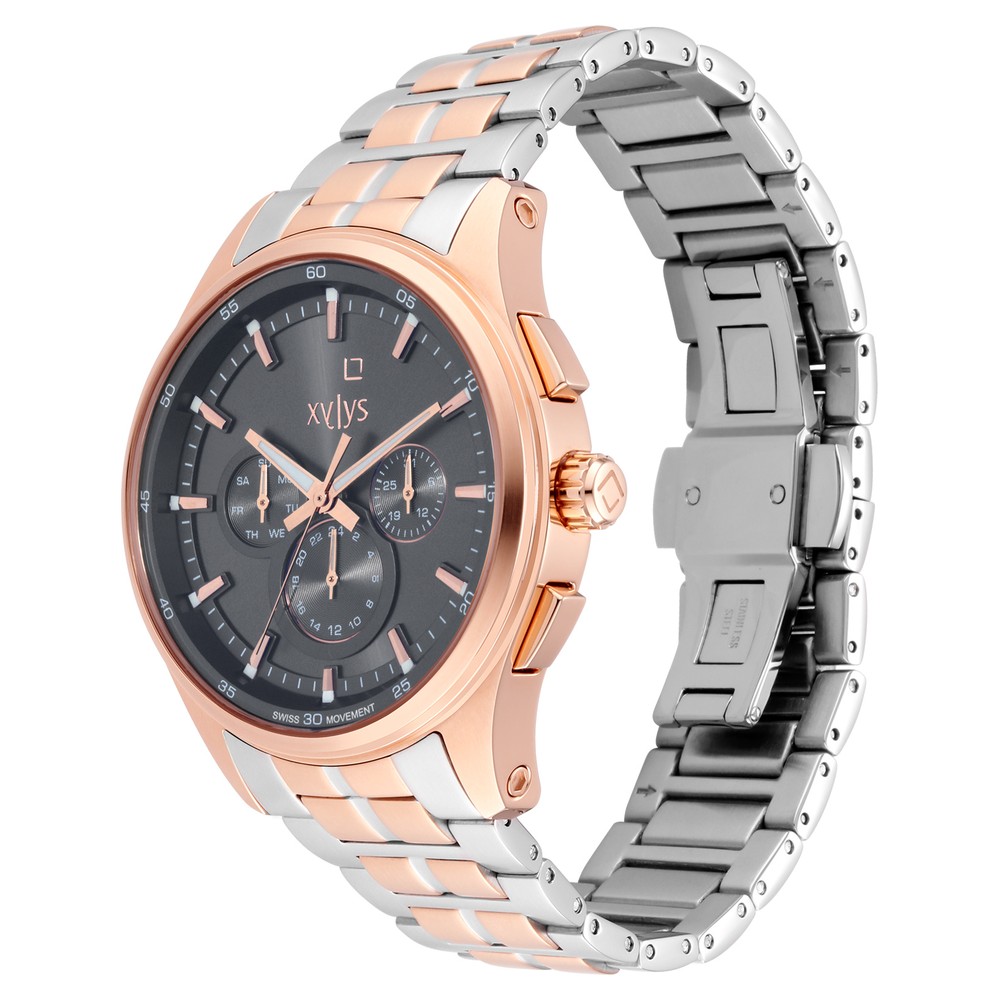 Buy Online Xylys Multifunction Grey Dial Two Toned Stainless Steel ...