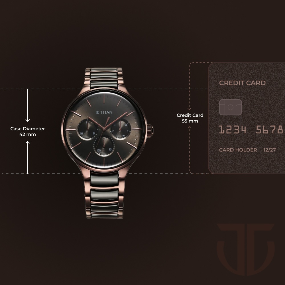 Buy Online Titan Ceramic Fusion Quartz Multifunction Black Dial With ...