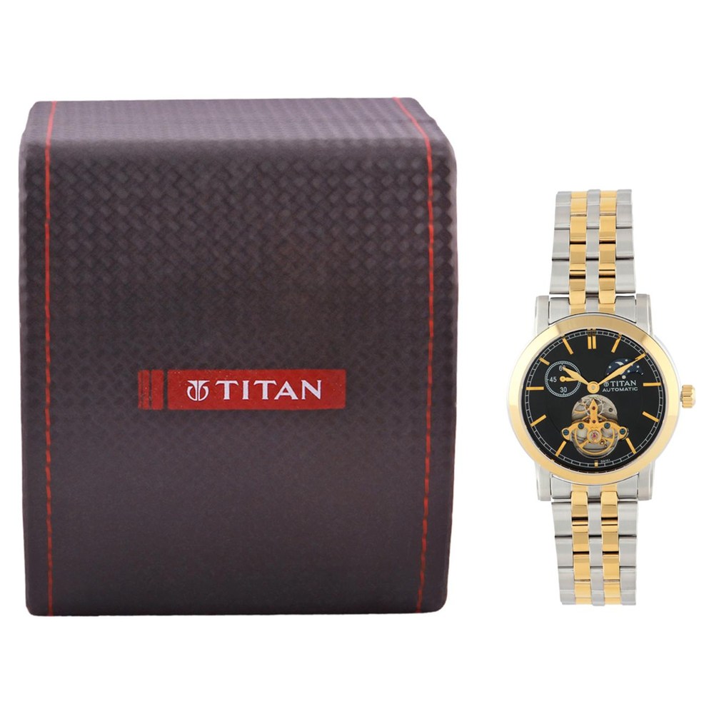 Buy Online Titan Automatic Black Dial Watch for Men - nc9365bm02j | Titan