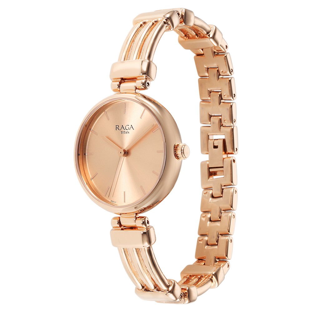 Buy Online Titan Raga Showstopper Quartz Analog Rose Gold Dial Metal ...