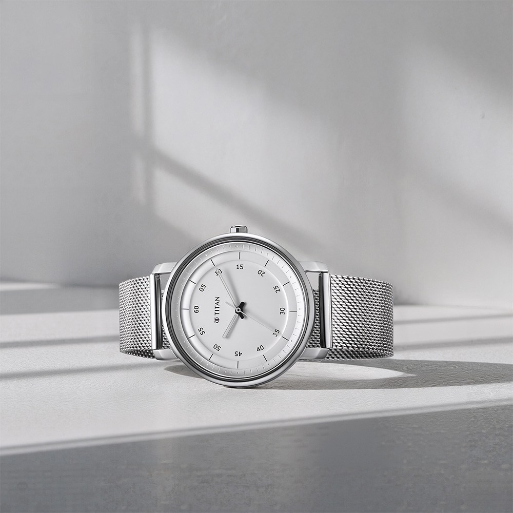 Buy Online Titan Workwear Quartz Analog Silver Dial Stainless Steel ...