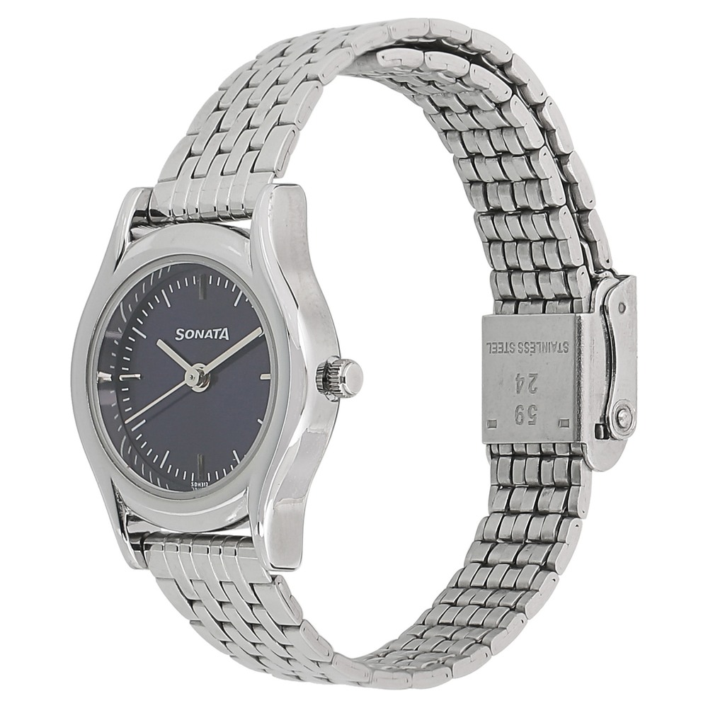 Buy Online Sonata Essentials Blue Dial Women Watch With Stainless Steel ...