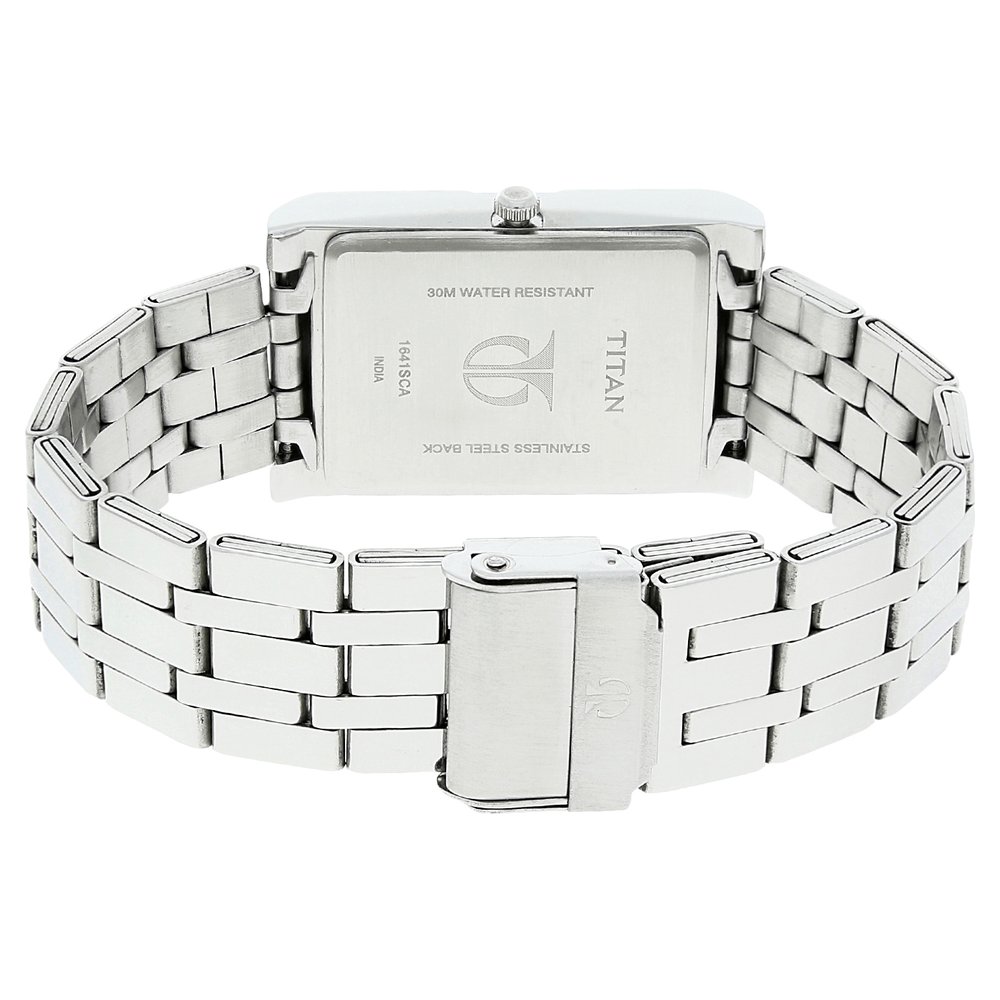 Buy Online Titan Rectangle Silver Dial Analog with Day and Date ...