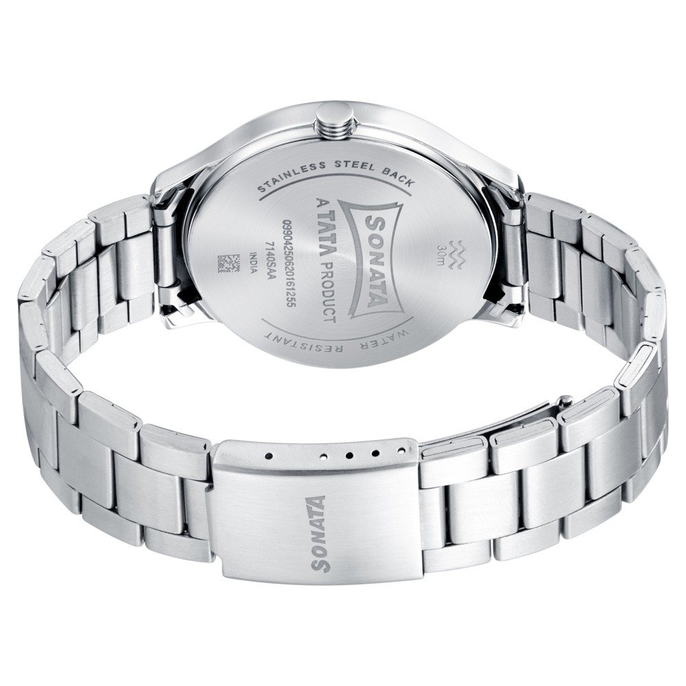 Buy Online Sonata Quartz Multifunction Blue Dial Metal Strap Watch for ...