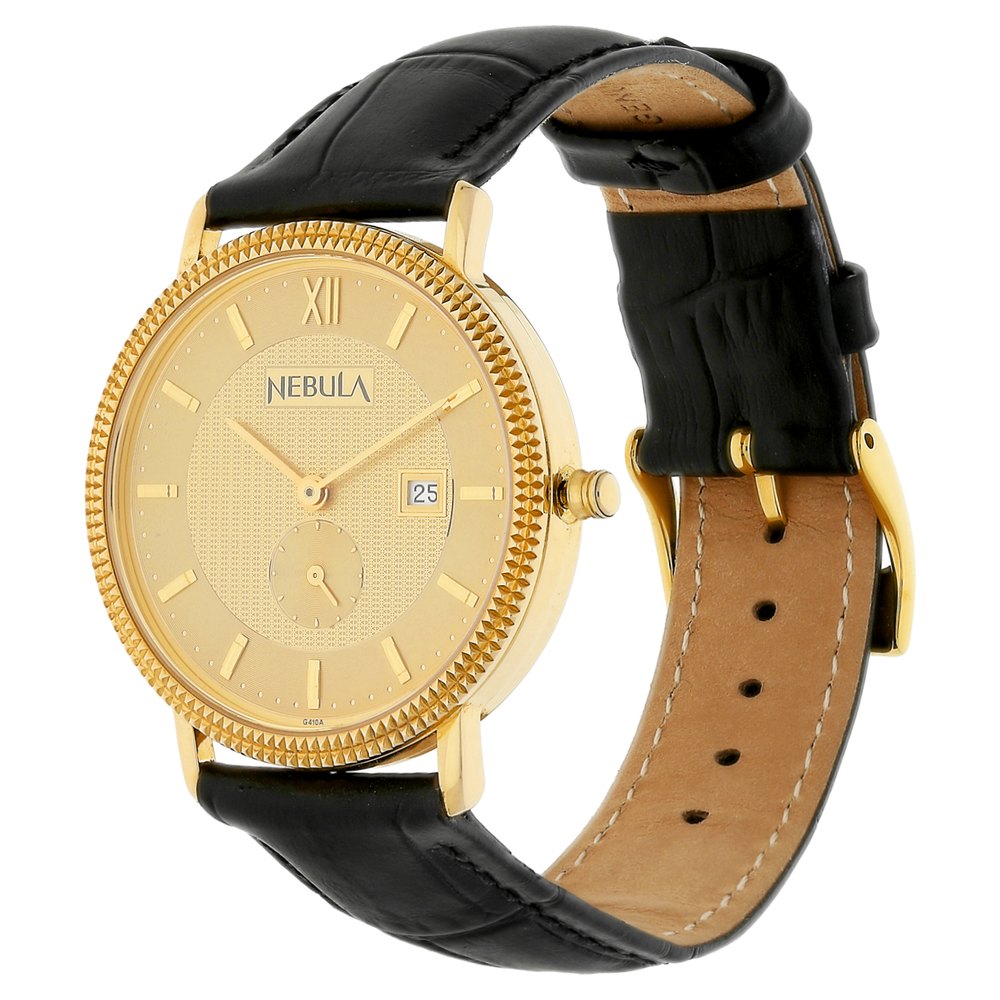 Buy Online Titan Nebula Vintage 18k Gold Analog Leather Strap Watch for ...