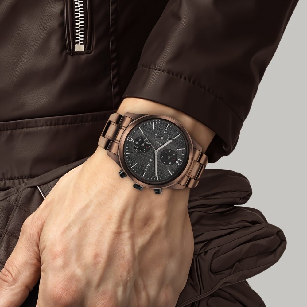 Buy Online Titan Neo SplashBlack Dial Quartz Multifunction Stainless ...