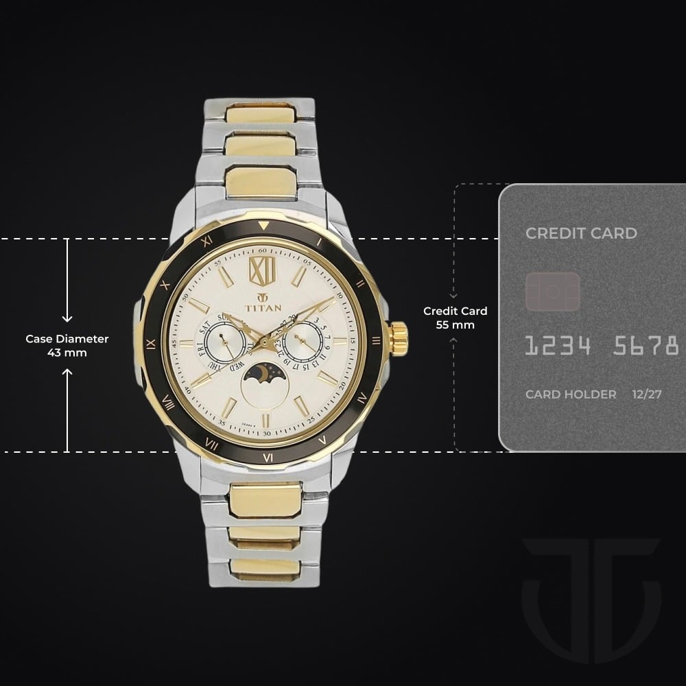 Buy Online Titan Quartz Multifunction White Dial Stainless Steel Strap ...