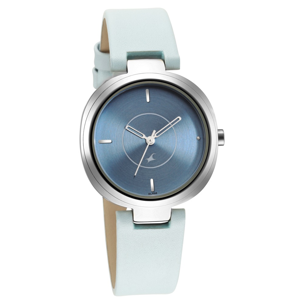 Buy Online Fastrack Stunners Quartz Analog Blue Dial Leather Strap ...