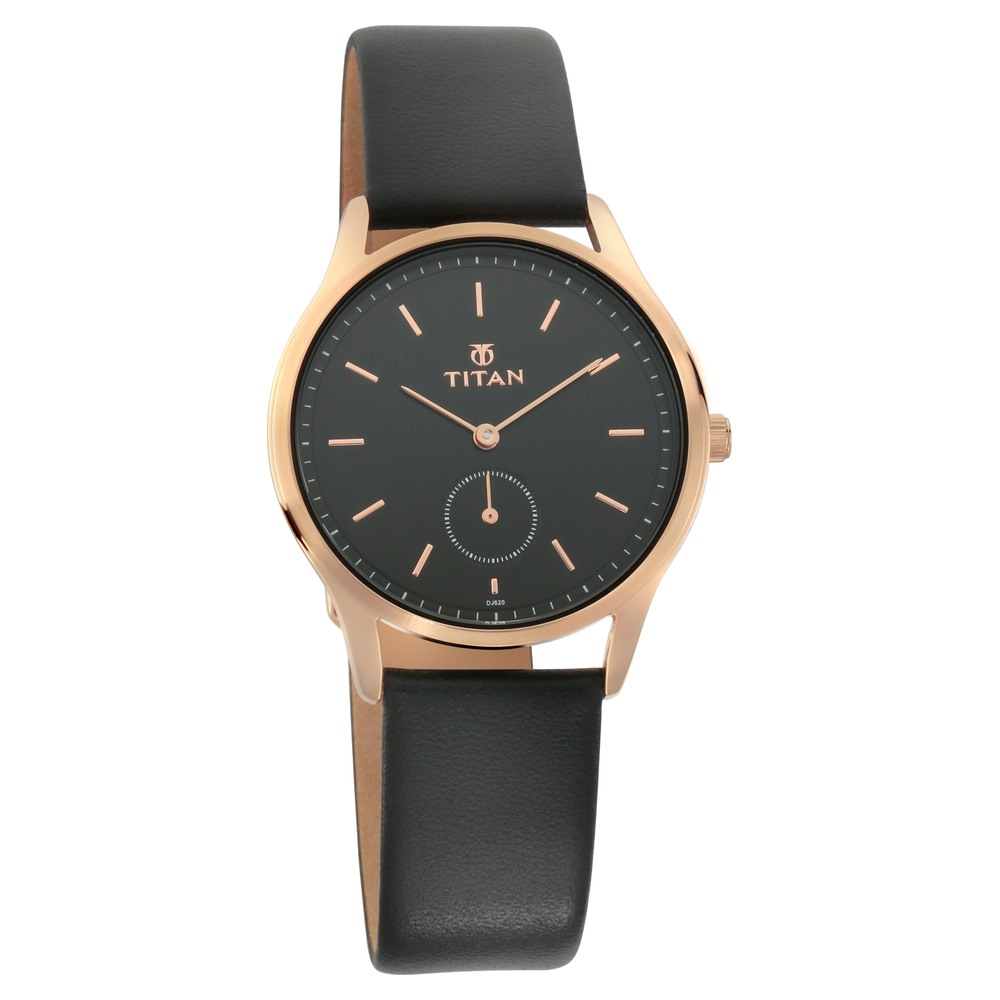 Buy Online Titan Workwear Black Dial Women Watch With Leather Strap ...