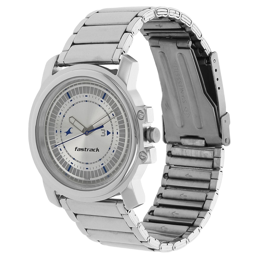 Buy Online Fastrack Quartz Analog Silver Dial Stainless Steel Strap ...