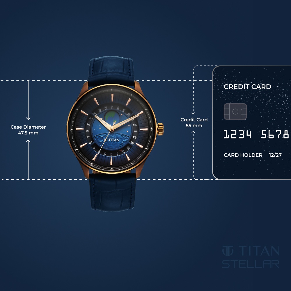 Buy Online Titan Stellar Analog with Earth Disc and Blue Dial Blue ...