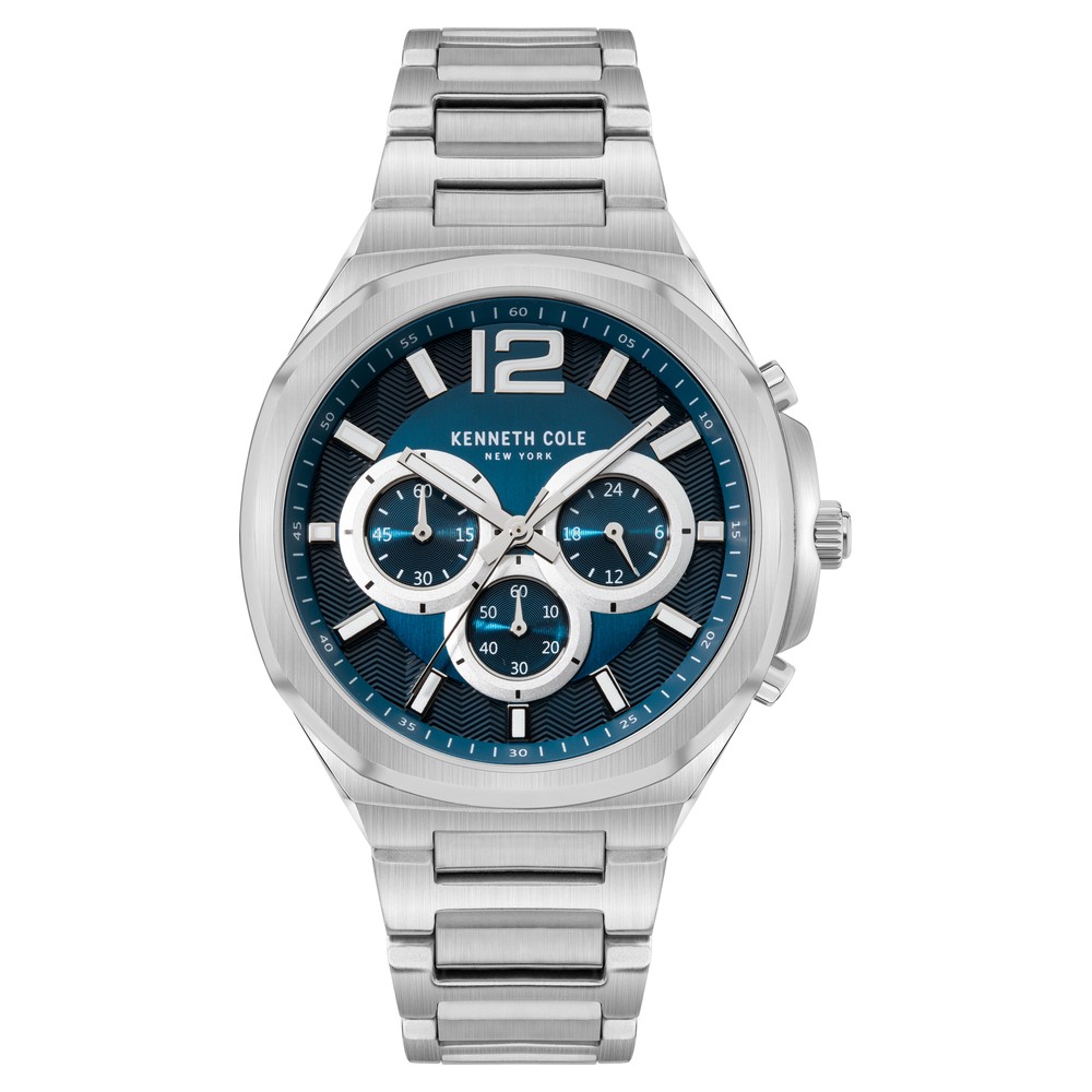 Buy Online Kenneth Cole Quartz Chronograph Blue Dial Stainless Steel ...