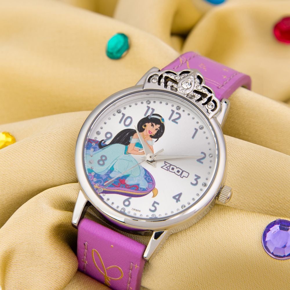 Buy Online Zoop Disney Jasmine Analog Watch with Silver Dial & Purple ...