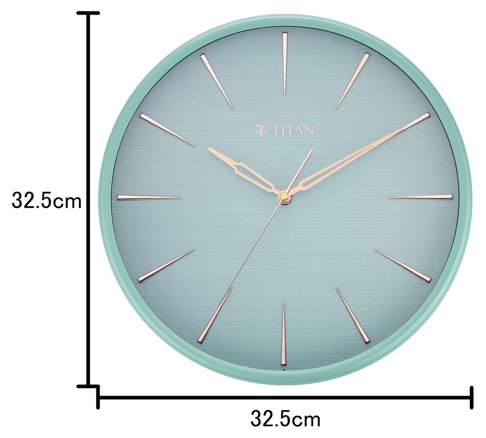 Buy Online Titan Contemporary Peacock Green Wall Clock in a Matte ...