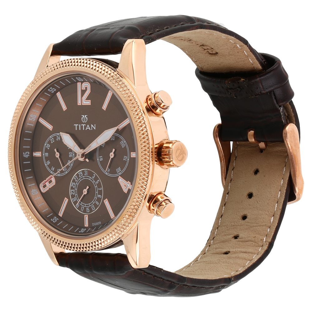 Buy Online Titan Men's Metropolitan Luxe: Multifunction brown Dial with ...