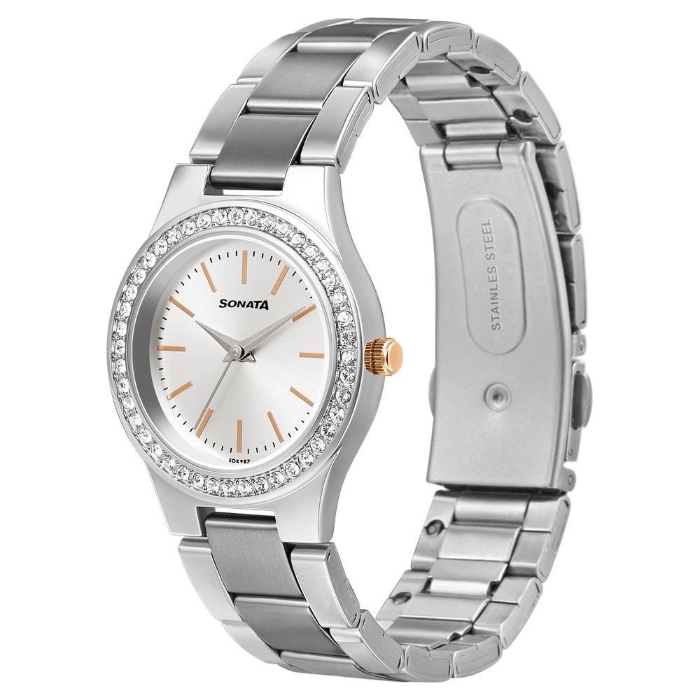 Buy Online Sonata Blush It Up Silver Dial Women Watch With Stainless ...
