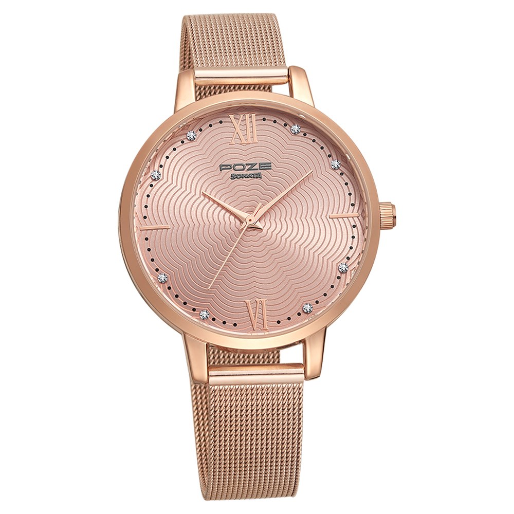 Buy Online Poze by Sonata Quartz Analog Pink Dial Stainless Steel Strap ...