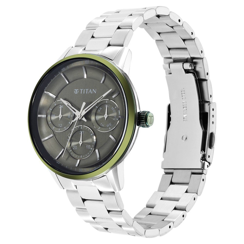 Buy Online Titan Urban Magic Green Dial Quartz Multifunction Stainless ...