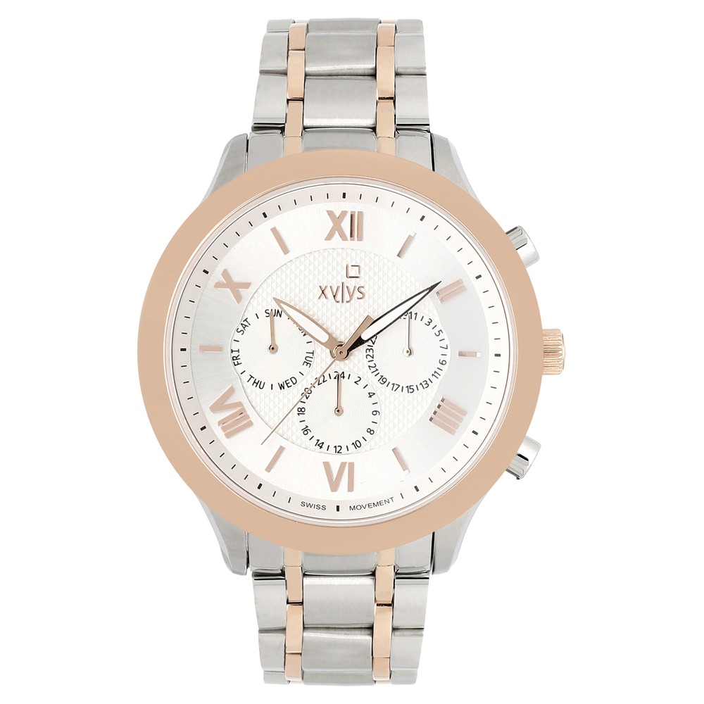 Buy Online Xylys Quartz Multifunction White Dial Stainless Steel Strap ...
