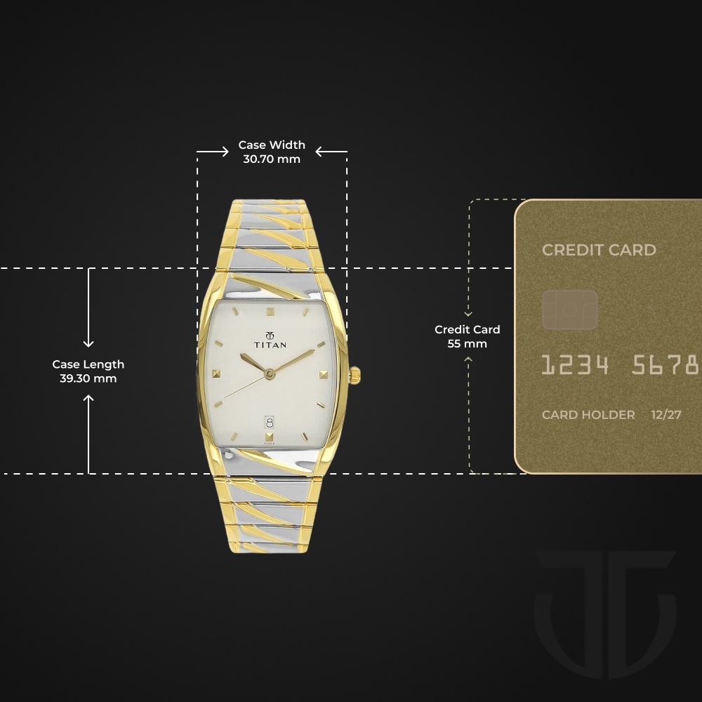 Buy Online Titan Analog with Date White Dial Stainless Steel Strap ...