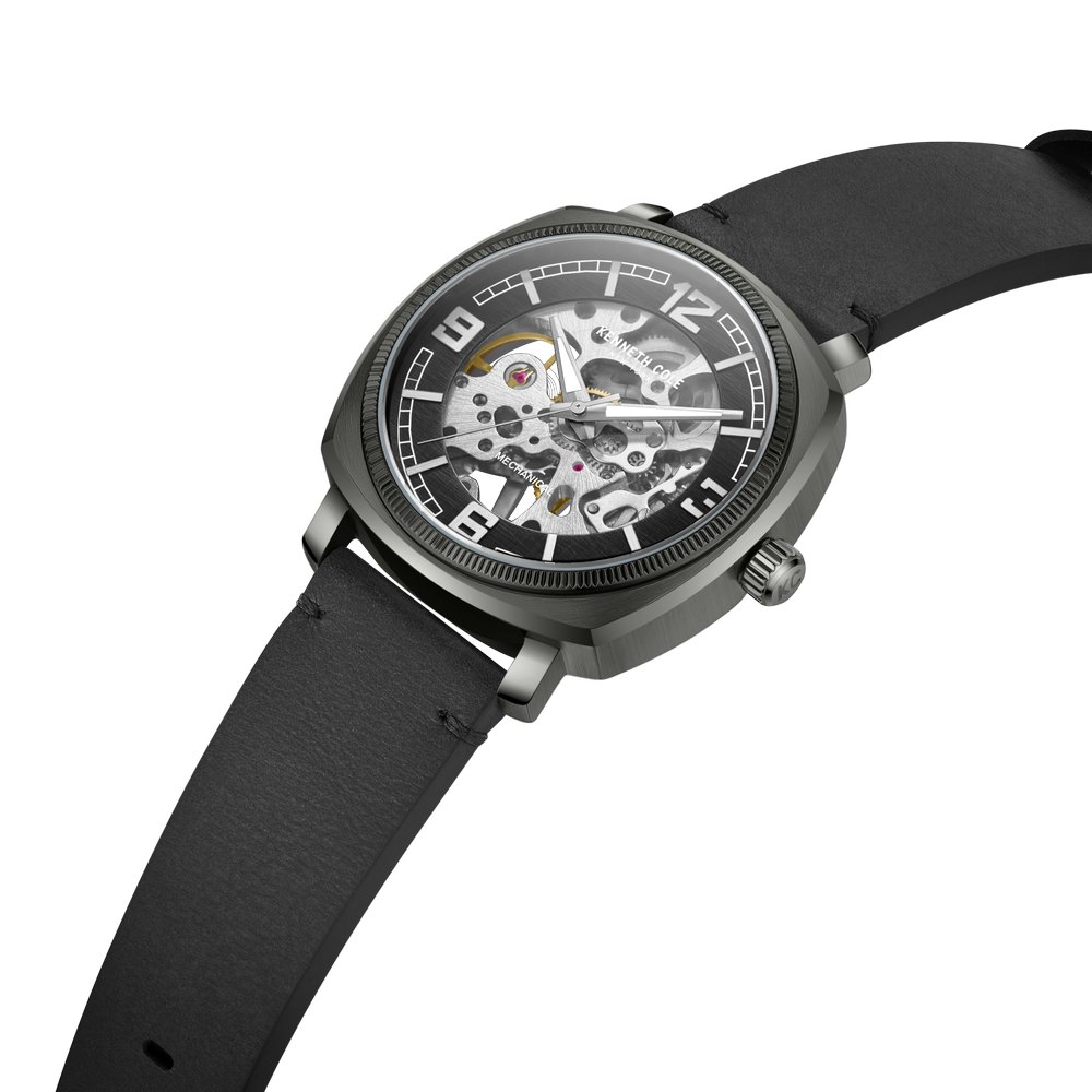 Buy Online Kenneth Cole Mechanical Hand Wound Analog Mechanical Black ...