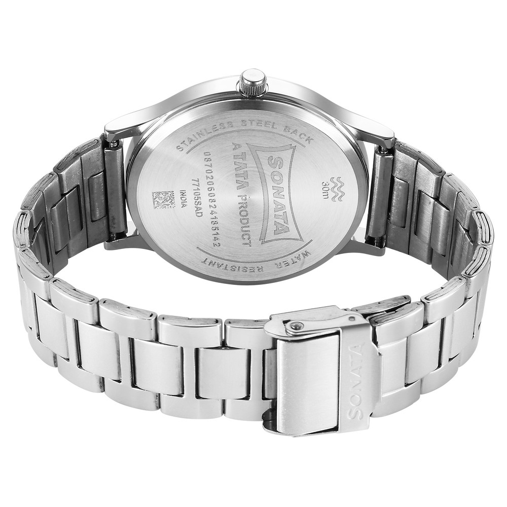 Buy Online Sonata Aspire Quartz Analog with Date Black Dial Stainless ...